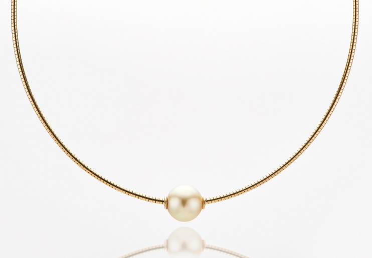Golden South Sea Cultured Pearl Omega Necklet | Raw Pearls